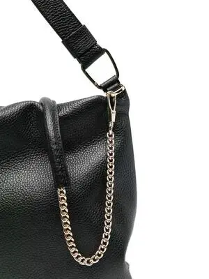 CROMIA Leather Chain Tote Bag - Black