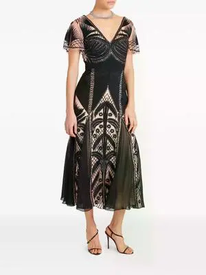 TEMPERLEY LONDON Giselle Geometric Print Dress - Black