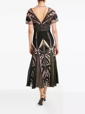 TEMPERLEY LONDON Giselle Geometric Print Dress - Black