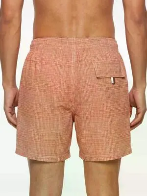 Canali Textured Swim Shorts - Brown