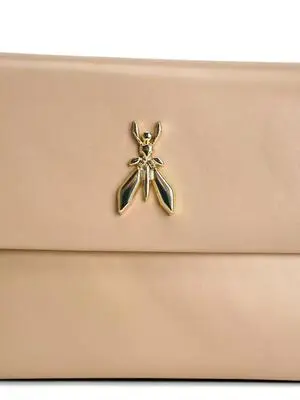 Patrizia Pepe Clutch Bag With Logo Detail - Neutrals