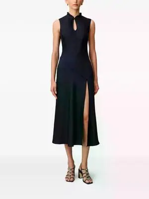 Claudie Pierlot Sleeveless Victorian Collar Midi Dress - Blue