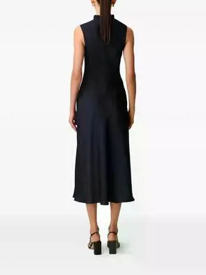Claudie Pierlot Sleeveless Victorian Collar Midi Dress - Blue