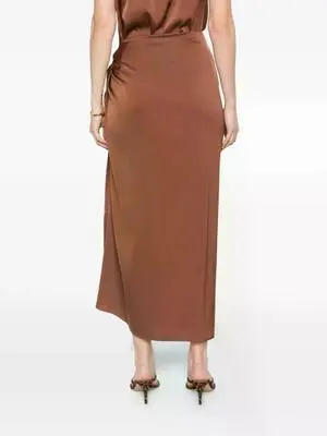 NOUVELLE SILK95FIVE Pencil Midi Skirt - Brown