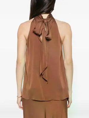 NOUVELLE SILK95FIVE Villette Halterneck Blouse - Brown