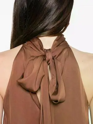 NOUVELLE SILK95FIVE Villette Halterneck Blouse - Brown
