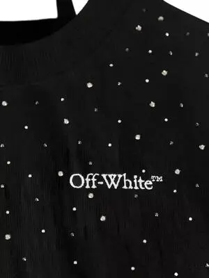 Off-White Embellished Round-neck Sweatshirt