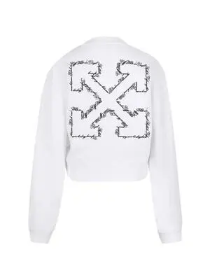 Off-White Graphic Cotton Sweatshirt - White