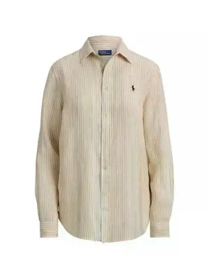 Polo Ralph Lauren Classic Fit Striped Linen Shirt - Neutrals