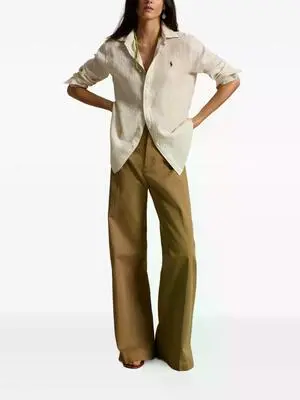 Polo Ralph Lauren Classic Fit Striped Linen Shirt - Neutrals