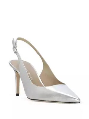 STUART WEITZMAN Power 75 Pointed Slingback Pumps - Silver
