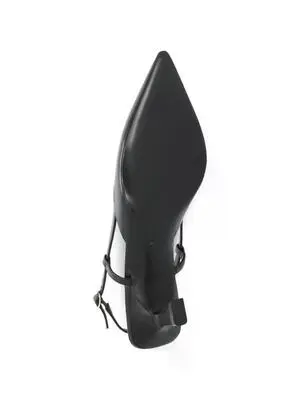 STUART WEITZMAN Vinnie 50 Leather Slingback Pumps - Black