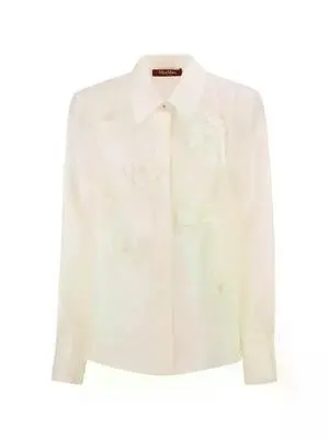 Max Mara Embroidered Floral Silk Shirt