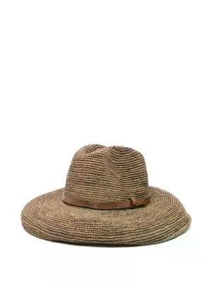 IBELIV Raffia Wide Brim Hat - Brown