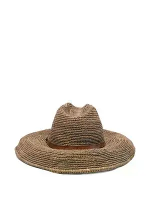 IBELIV Raffia Wide Brim Hat - Brown