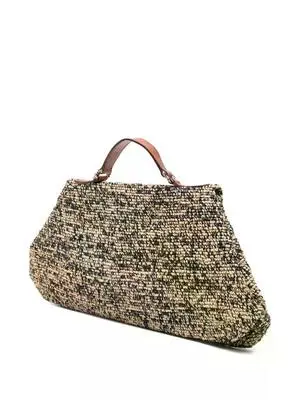 IBELIV Lahady Raffia Top Handle Tote - Black