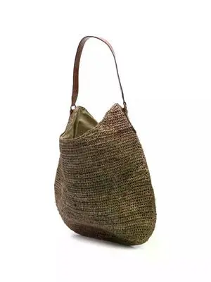 IBELIV Raffia Top Handle Tote Bag - Brown