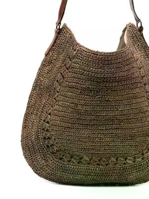 IBELIV Raffia Top Handle Tote Bag - Brown