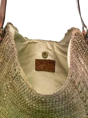 IBELIV Raffia Top Handle Tote Bag - Brown