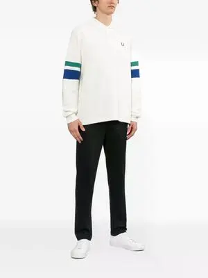 Fred Perry Logo-embroidered Long-sleeve Polo Shirt
