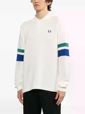 Fred Perry Logo-embroidered Long-sleeve Polo Shirt