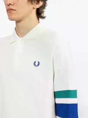 Fred Perry Logo-embroidered Long-sleeve Polo Shirt