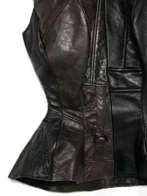ALAINPAUL Peplum Leather Top