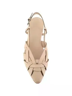 DEL CARLO Woven Strap Flat Pumps - Neutrals