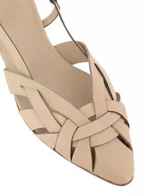 DEL CARLO Woven Strap Flat Pumps - Neutrals