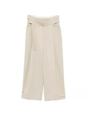 LOW CLASSIC Buckle Trousers - Neutrals