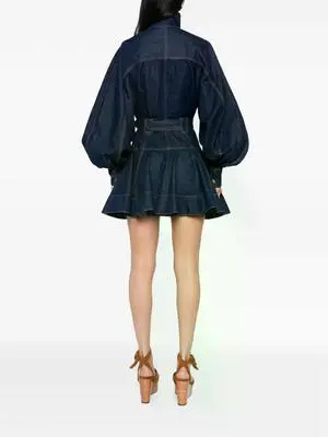 Zimmermann Luna Denim Belted Dress - Blue