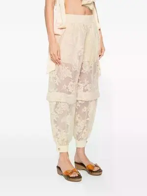 Zimmermann Lace Floral Trousers - Neutrals