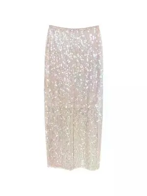 Veronica Beard Sequin-embellished Midi Skirt - Silver