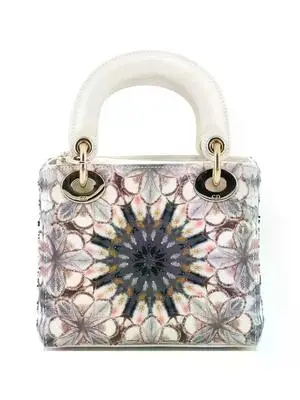 Dior Lady Embroidered Calfskin Mini Satchel - Multicolour