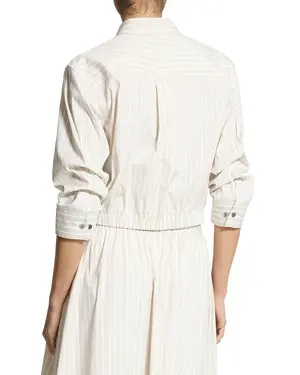 Theory Fixed Sleeved Cropped Striped Shirt