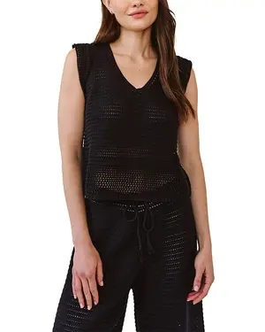 Bella Dahl V-neck Crocheted Top