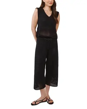 Bella Dahl Crop Wide Leg Crochet Pants