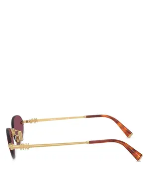 Miu Miu Oval Sunglasses, 51mm - Gold