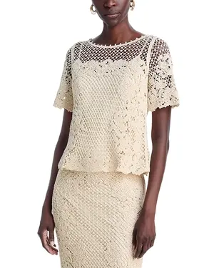 Kobi Halperin Magnolia Crochet Top - Ecru