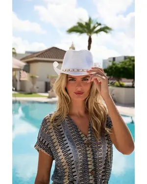 PHYSICIAN ENDORSED Bryer Straw Cowboy Hat - White