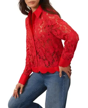 Mint Velvet Lace Cropped Shirt