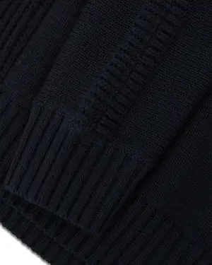 REISS Half Button Polo Sweater - Navy