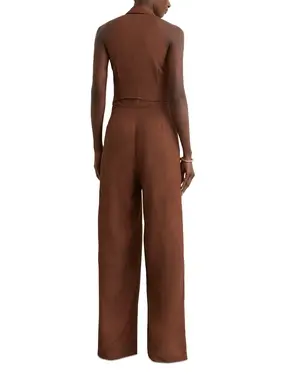 REISS Taya Jumpsuit - Rust Orange