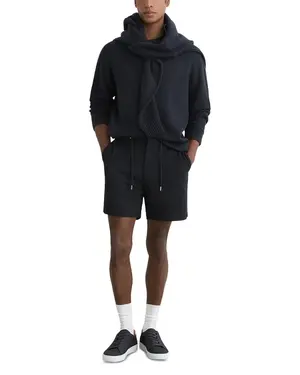 REISS Textured Drawstring Shorts - Navy