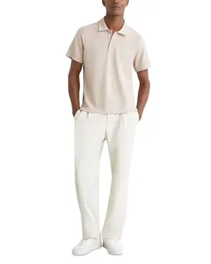 REISS Textured Polo Shirt - Stone