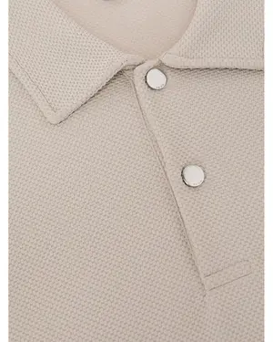 REISS Textured Polo Shirt - Stone