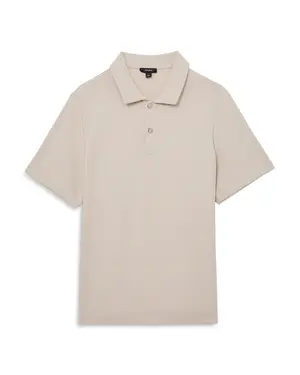 REISS Textured Polo Shirt - Stone