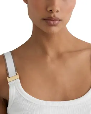 REISS Tank Top - White/camel