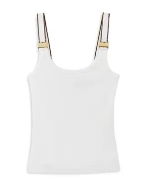 REISS Tank Top - White/camel