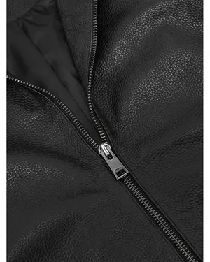 REISS Leather Zip-up Jacket